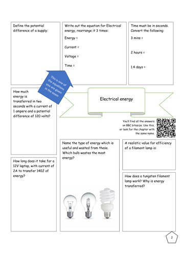 Bitesize Electricity revision - Electrical Energy | Teaching Resources