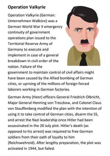 Operation Valkyrie Handout | Teaching Resources