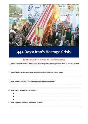 444 Days. The Iranian Hostage Crisis | Teaching Resources