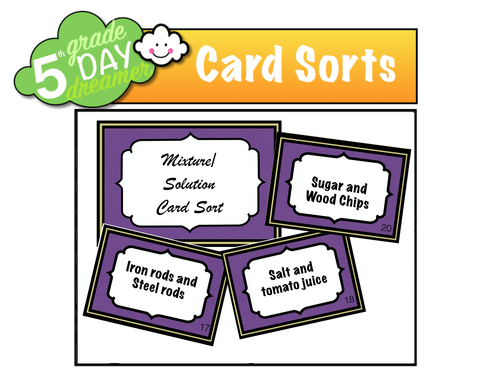 Mixture/Solution Card Sort | Teaching Resources