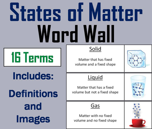 States of Matter Word Wall Cards | Teaching Resources