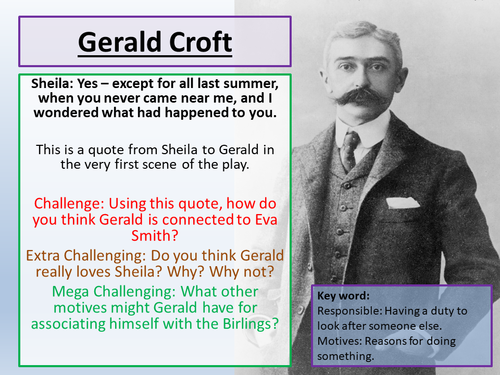 An Inspector Calls - Gerald Croft by Lead_Practitioner - Teaching ...