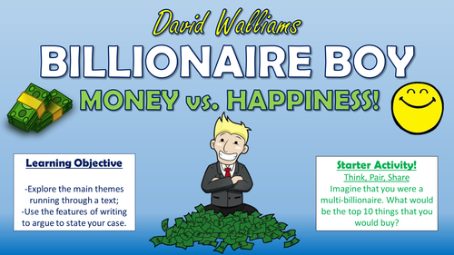 Billionaire Boy - Money vs. Happiness! | Teaching Resources