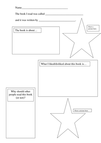 Book review sheet | Teaching Resources