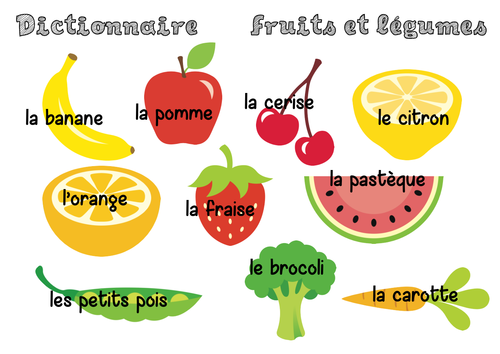 French picture dictionary - fruit and veg | Teaching Resources