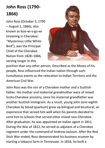 John Ross Handout | Teaching Resources