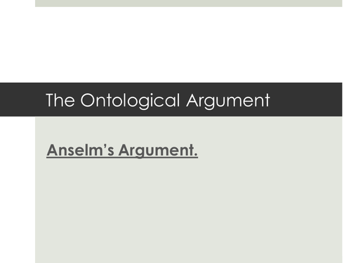 Ontological Argument | Teaching Resources
