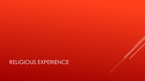 Religious Experience | Teaching Resources