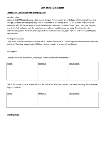 Research into Short-term and Long-term Memory (Psychology) | Teaching ... Research into Short-term and Long-term Memory (Psychology) | Teaching ...