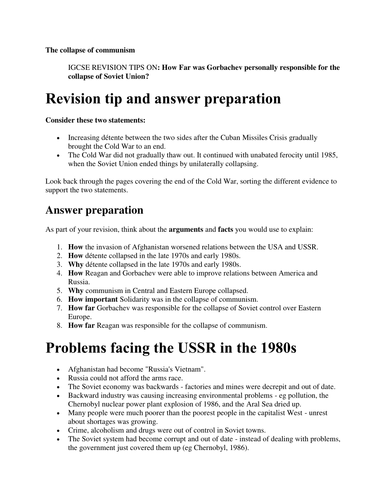 This resource is prepared for GCSE/IGCSE FOR REVISION ON COLD WAR ... This resource is prepared for GCSE/IGCSE FOR REVISION ON COLD WAR ...