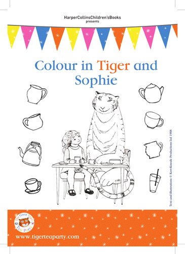 Judith Kerr The Tiger Who Came to Tea Colouring-in Sheet | Teaching ...