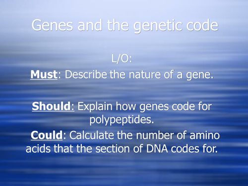 AS Biology_Genes and the triplet code | Teaching Resources