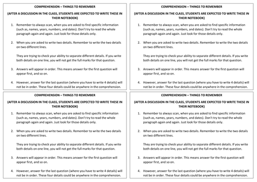 Comprehension - Things to Remember - English as a Second Language ...