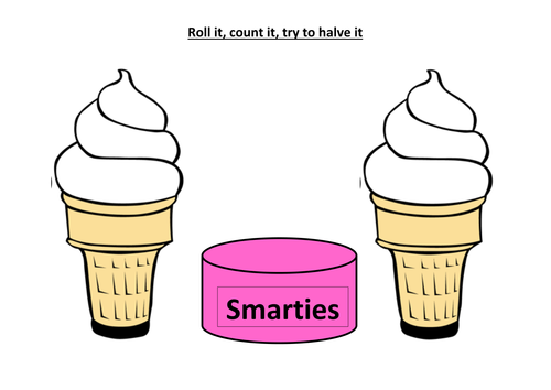 Roll it, count it, try to halve it | Teaching Resources