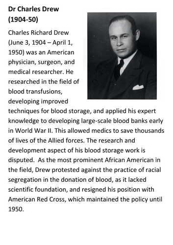 Dr. Charles Drew Handout | Teaching Resources