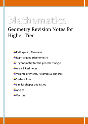Gcse Shape And Space Revision Guide Teaching Resources
