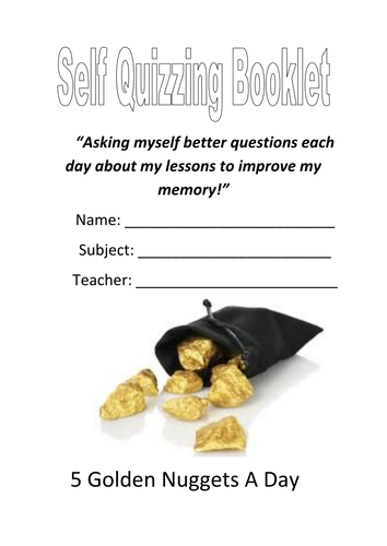 Self Quizzing Booklet | Teaching Resources