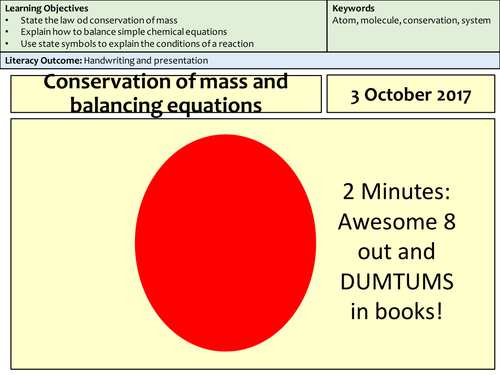 GCSE Chemistry Conservation of Mass | Teaching Resources