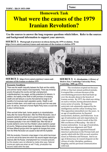 What were the causes of the 1979 Iranian Revolution? | Teaching Resources