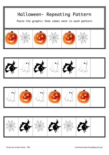 Repeating Pattern- Halloween. TEACCH | Teaching Resources