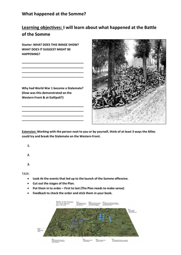 The Battle of the Somme - Events and Consequences | Teaching Resources