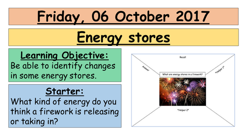 AQA GCSE (9-1) - Energy stores | Teaching Resources