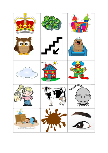 'ou' and 'ow' picture cards | Teaching Resources