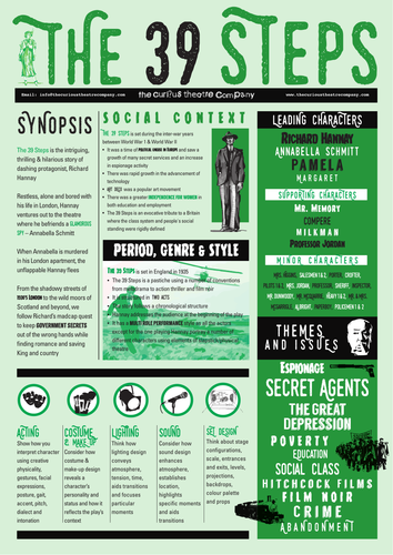 The 39 Steps Poster A4 pdf | Teaching Resources