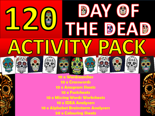 120 x Day of The Dead Activity Activities Pack Starter Settler Art RE ...