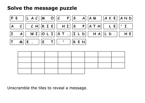Solve the message puzzle from Maximilian Kolbe | Teaching Resources