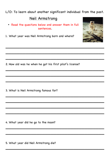 Neil Armstrong Worksheets