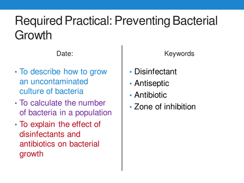New 9-1 GCSE Biology B5 Preventing Bacterial Growth | Teaching Resources
