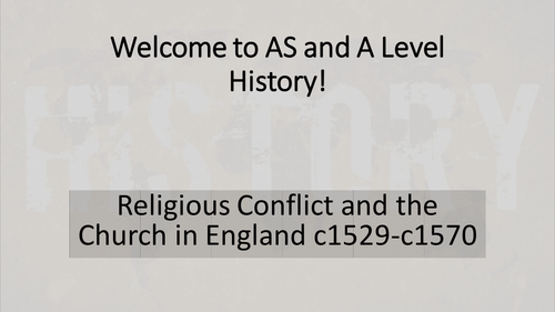 AQA A Level History Religious Conflict Lesson 1 - Introduction and ...