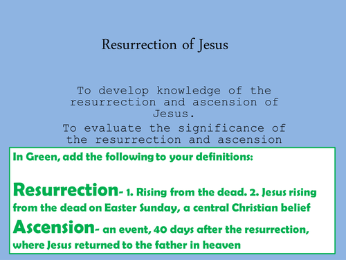 Lesson on the resurrection of Jesus | Teaching Resources