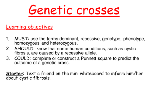 New GCSE Genetics_Lesson 6_B2 6.7_ Genetic crosses | Teaching Resources