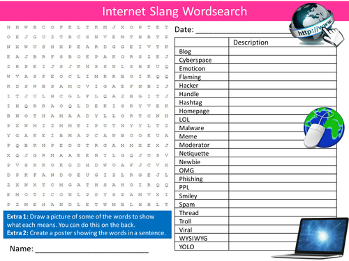 Internet Slang Terms Wordsearch ICT Computing Starter Settler Activity ... Internet Slang Terms Wordsearch ICT Computing Starter Settler Activity ...