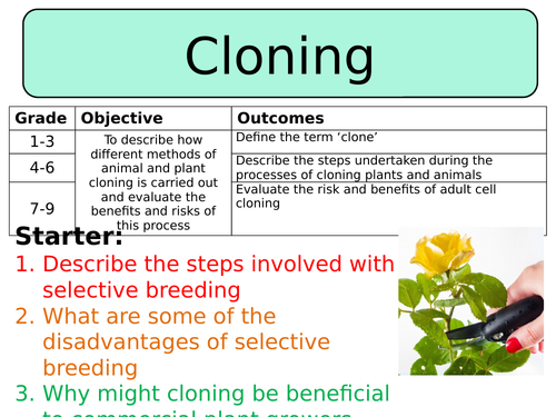NEW AQA GCSE Trilogy (2016) Biology - Cloning HT | Teaching Resources NEW AQA GCSE Trilogy (2016) Biology - Cloning HT | Teaching Resources
