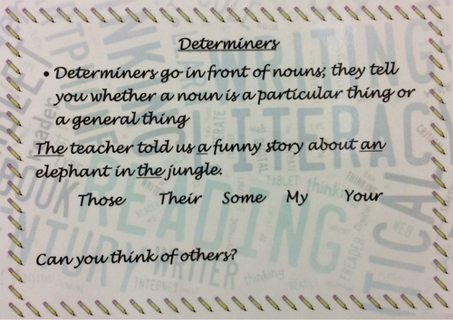 Determiners Poster | Teaching Resources Determiners Poster | Teaching Resources