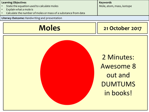 GCSE Chemistry Moles | Teaching Resources