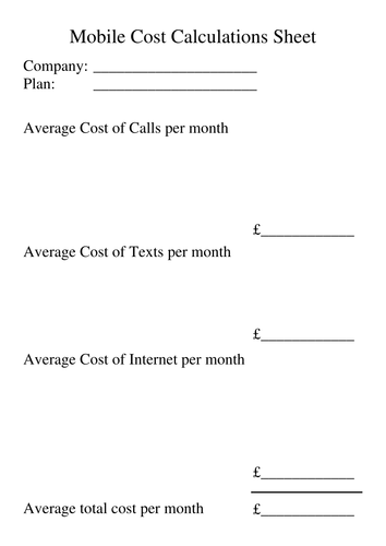 Functional Mathematics: Mobile Phone Deals | Teaching Resources