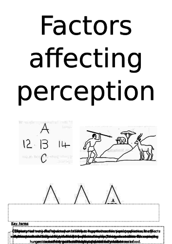 AQA GCSE New Spec Factors affecting perception booklet | Teaching Resources