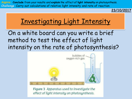 Investigating Light Intensity and Rate of Photosynthesis Simulation and ... Investigating Light Intensity and Rate of Photosynthesis Simulation and ...