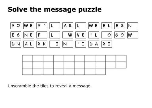 Solve the message puzzle from the Titanic letter | Teaching Resources