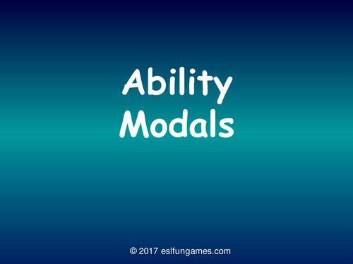 Ability Modals PowerPoint Slideshow | Teaching Resources