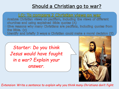 Christian Attitudes to War - Just War Theory | Teaching Resources