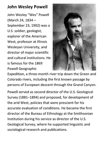 John Wesley Powell Handout | Teaching Resources