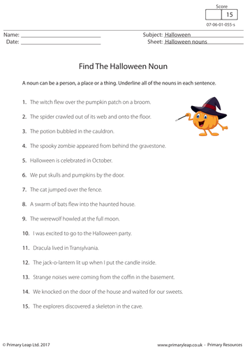Find the Halloween Noun | Teaching Resources