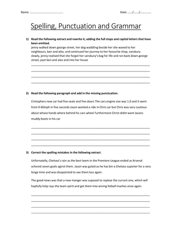 Spelling, Punctuation and Grammar | Teaching Resources