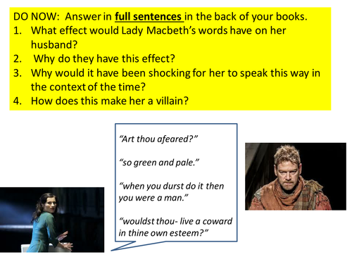 Lady Macbeth's language analysis act 1 scene 7 | Teaching Resources