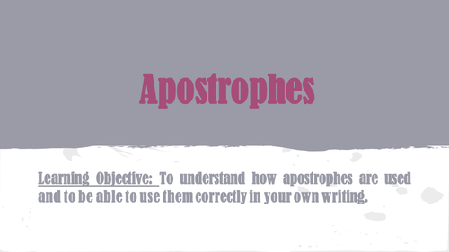 Apostrophes lesson | Teaching Resources